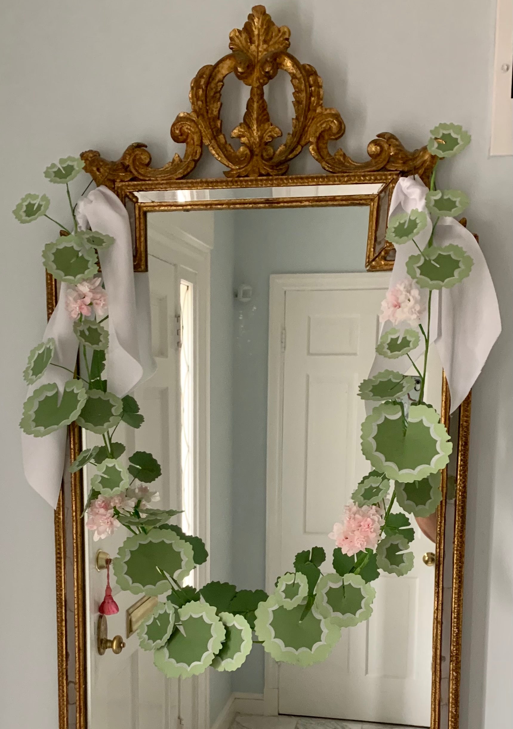 Paper Geranium Garland, paper flowers, party decor, holiday decor ...